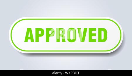 Approved seal, green rounded stamp with some stars and the write ...