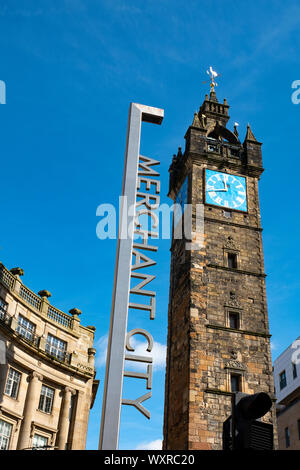 View of Merchant City Clocktower at Trongate in Glasgow, Scotland, UK ...