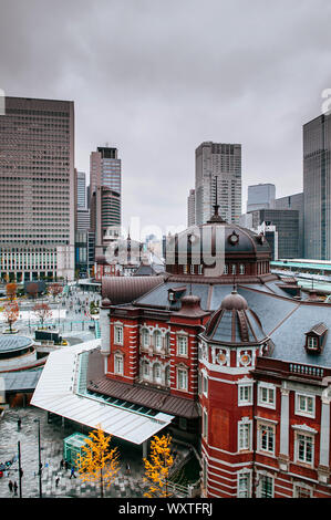Tokyo Station old heritage red brick building Marunouchi district with ...