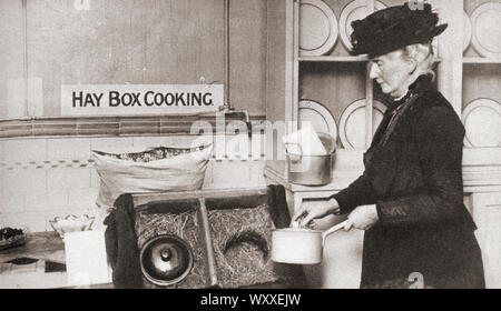 Economy in fuel led to the adoption of the hay box, aka straw box ...