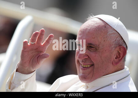 Holy See, Vatican. 18th Sep, 2019. POPE FRANCIS during his wednesday ...