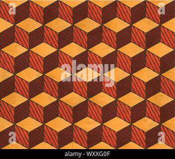 Aged card with cubes pattern Stock Vector Image & Art - Alamy