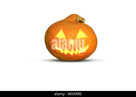 Halloween Pumpkin, funny Jack O'Lantern on white murble background ...
