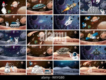 Huge set of space scenes illustration Stock Vector Image & Art - Alamy