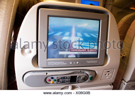 Aircraft seatback TV screen handset Stock Photo: 56157604 - Alamy