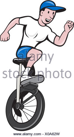 Cyclist Riding Unicycle Cartoon Stock Photo: 103042209 - Alamy