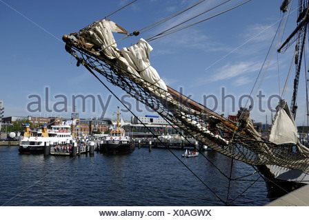 Jib-boom on a sailing ship in Kiel Stock Photo: 62658816 - Alamy