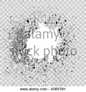 Silver explosion of paint splatter. Isolated on transparent gray Stock ...