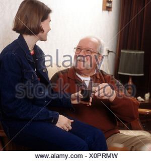 Teenager helping old people, voluntary work Stock Photo: 36228231 - Alamy