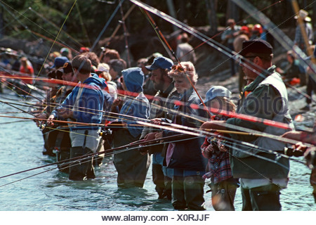 Combat sport fishing Kenai & Russian River KP Alaska Stock Photo ...