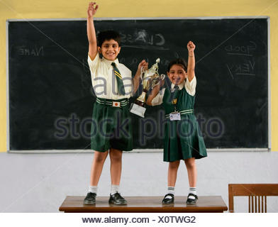 1 indian girl school student Victory Trophy Stock Photo: 78347469 - Alamy