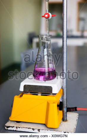 Titration apparatus at chemical laboratory Stock Photo - Alamy