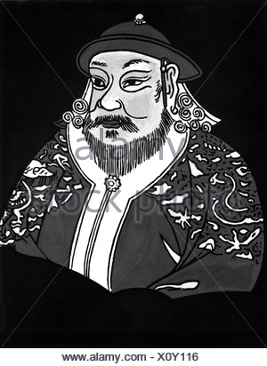 Kublai Khan (1215 – 1294); (Great Khan) of the Mongol Empire from Stock ...