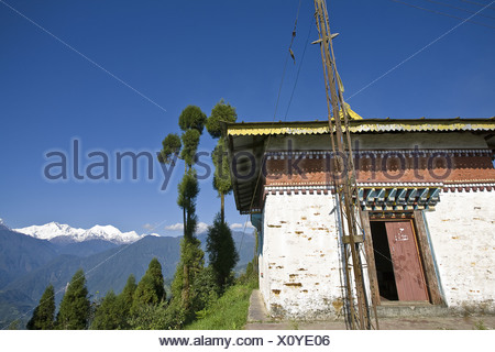 India; Sikkim; Pelling, Sangachoeling Gompa, buddhist monastery Stock ...