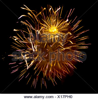 Fire crackers bursting in the sky at night Stock Photo: 5602647 - Alamy