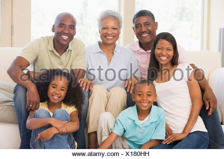 Extended African family smiling together Stock Photo: 10098437 - Alamy