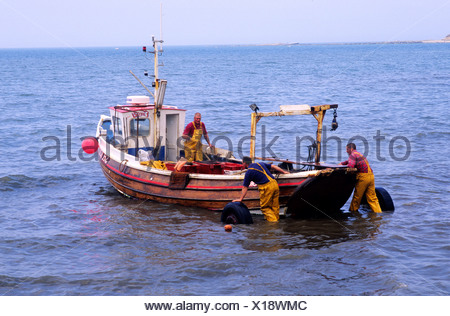 Filey Cobble Fishing Boat Yorkshire vessel North Sea English coast ...