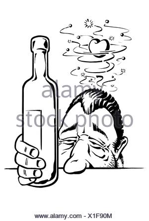 funny black and white intoxication illustration Stock Photo: 55801458 ...