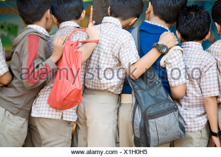 A line of school children in a queue Stock Photo: 35347196 - Alamy