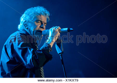 Scottish singer Dan McCafferty (C) and his band Nazareth perform Stock ...