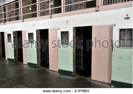 Alcatraz prison cell with hole in wall from which a prisoner was Stock ...