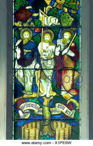 Moses and Elijah. Stained glass window by Dresden glass master Bruno ...