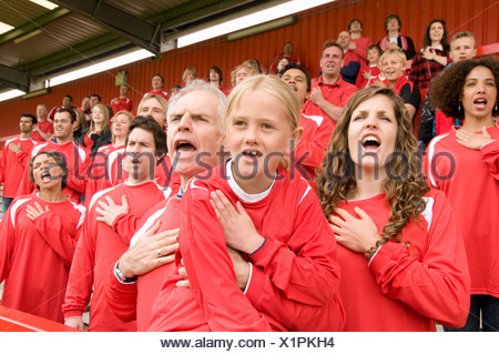 Fans singing at football match Stock Photo: 26314637 - Alamy
