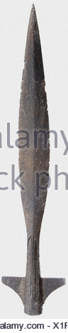 A German winged lance, 9th/10th century Broad, lightly ridged blade ...