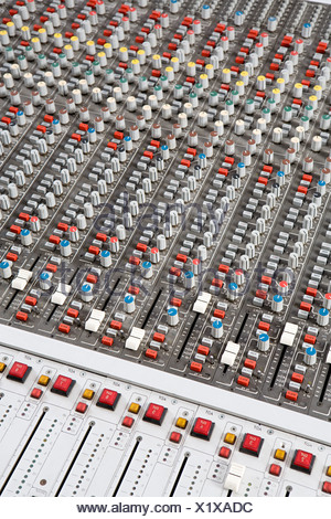 Inside a music recording studio with mixing desk and recording Stock ...