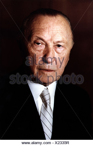 Portrait of Konrad Adenauer (1876-1967), German politician. He was ...