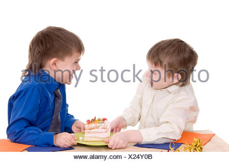 sweet, isolated, fight, fighting, cake, pie, cakes, dispute, boy, lad ...