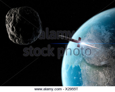 Asteroid defence missile, artwork Stock Photo: 65219275 - Alamy