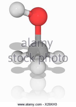 Methanol molecule. Atoms are represented as spheres and are Stock Photo ...