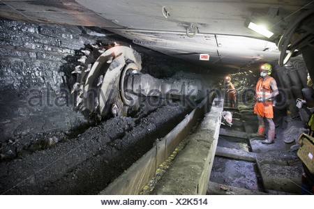 Coal cutting machine inside mine at the Deutsches Bergbau-Museum or ...