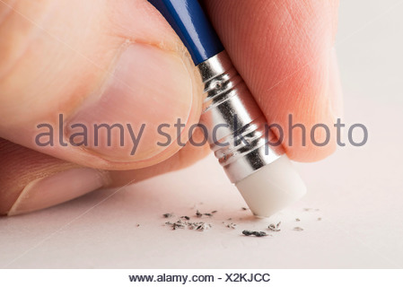 Pencil Eraser rubbing out a mistake Stock Photo: 1330907 - Alamy