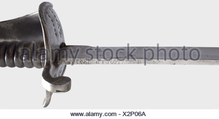A model 1856 cutlass., Slightly curved single-edged blade with a Stock ...