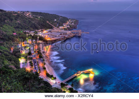 Over View of Flying Fish Cove, Christmas Island, Australia Stock Photo ...