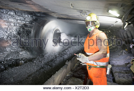 Coal cutting machine inside mine at the Deutsches Bergbau-Museum or ...