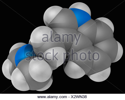Dimethyltryptamine (DMT) psychedelic drug molecule. Present in the ...