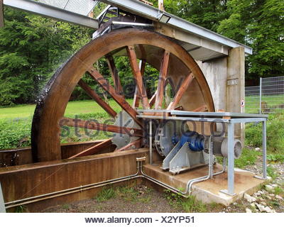Modern water wheel to generate electricity Stock Photo: 127761952 - Alamy