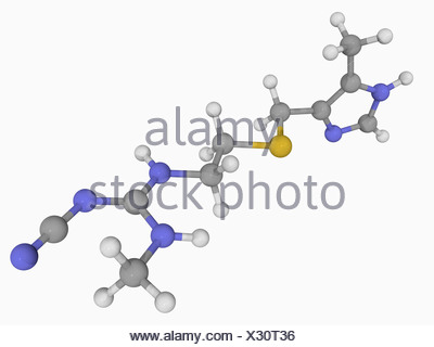 Cimetidine drug molecule Stock Photo - Alamy