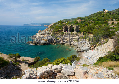 Ruins and beach of Iotape, Turkish Riviera, Turkey Stock Photo ...