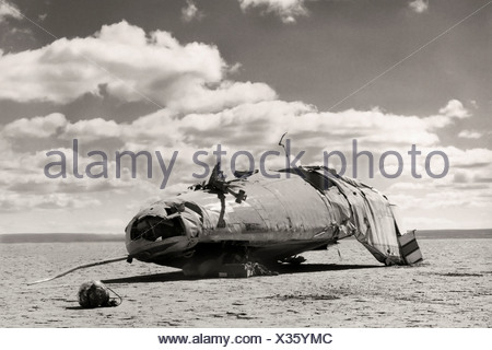M2-F2 lifting body aircraft crash landed on Rogers Dry Lakebed Stock ...