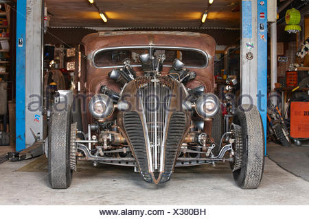 Hot-Rod, Rat-Rod, self-built with airplane radial engine Stock Photo ...