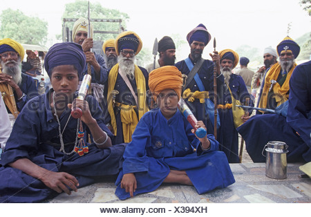 Portrait of an old Akali Nihang ( Sikh warrior-priest ), Anandpur Stock ...