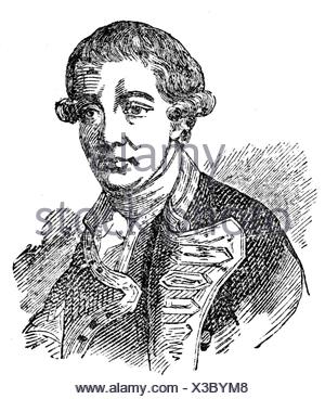 Richard Howe, 1st Earl Howe (1726-1799) on engraving from the 1800s ...