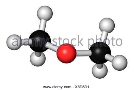 Dimethyl ether (methoxymethane, DME), molecular model. Atoms are Stock Photo - Alamy
