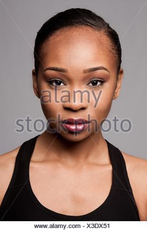 Beautiful face of black Asian blasian woman with cosmetics makeup Stock ...