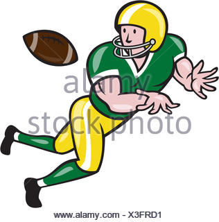 Illustration of an american football gridiron wide receiver running ...