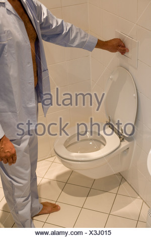 Man flushing toilet, Munich, Bavaria, Germany Stock Photo: 22466764 - Alamy
